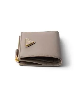 Prada Small Saffiano Leather Wallet - Grey