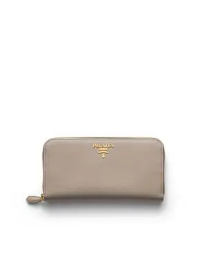 Prada Large Saffiano Leather Wallet Grey