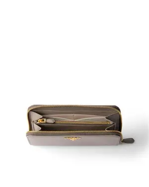 Prada Large Saffiano Leather Wallet - Grey
