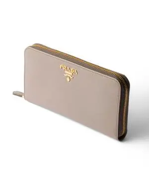 Prada Large Saffiano Leather Wallet - Grey