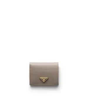 Prada Small Saffiano Leather Wallet Grey