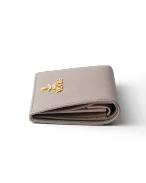 Prada Small Saffiano Leather Wallet - Grey