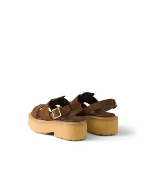 Prada Suede Sandals - Brown