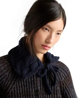 Prada Cable-knit Wool Collar - Blue