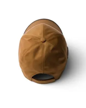 Prada Re-nylon And Leather Baseball Cap - Brown