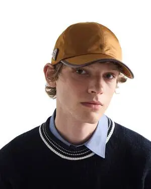 Prada Re-nylon And Leather Baseball Cap - Brown