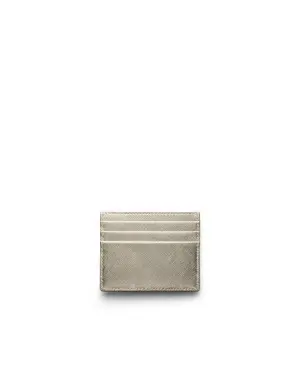 Prada Saffiano Leather Card Holder - Gold/silver