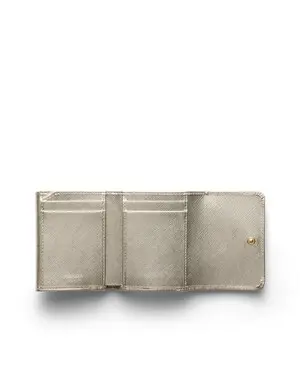 Prada Small Saffiano Leather Wallet - Gold/silver