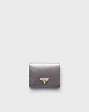 Prada Small Saffiano Leather Wallet - Chrome