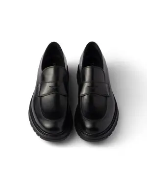 Prada Brushed Leather Loafers