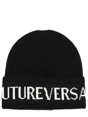 Versace Wool And Acrylic Beanie - Black