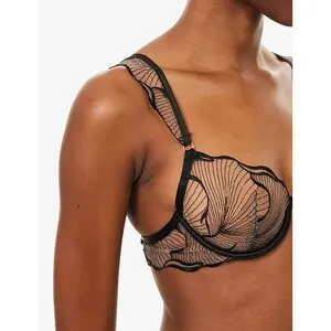 Bluebella Marabel Embroidered Sheer Lace Bra - Black/sheer