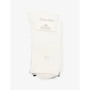 Calvin Klein Rolltop Stretch-cotton Socks Pack - White/grey/black