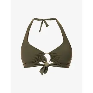Melissa Odabash Brussels Halterneck Bikini Top - Olive