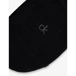 Calvin Klein Logo No-show Stretch-cotton Socks - Black