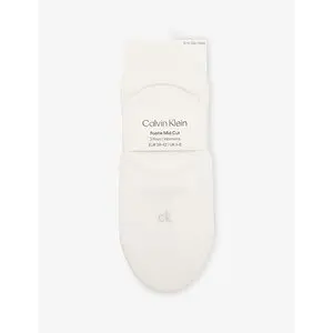 Calvin Klein Logo No-show Stretch-cotton Socks - White