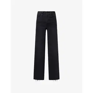 Good American Good Waist Palazzo Wide-leg Stretch-denim Blend Jeans - Black391