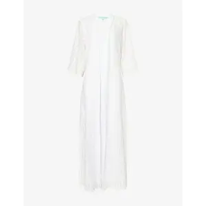 Melissa Odabash Tali Semi-sheer Knitted Kaftan - White