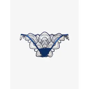 Bluebella Soraya Embroidered Lace Briefs - Nvy Peony/ Deep Dive Blu