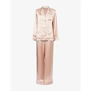 Olivia Von Halle Coco Oyster Silk-satin Pyjama Set - Oyster Ivory Core