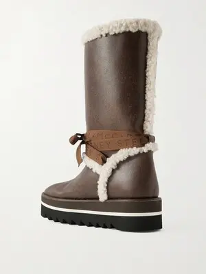 Stella McCartney Sneak-elyse Fleece-trimmed Boots - Brown