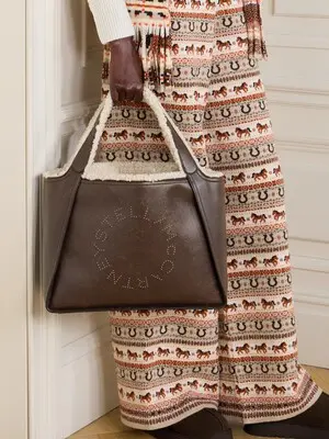 Stella McCartney Embroidered Fleece-trimmed Tote