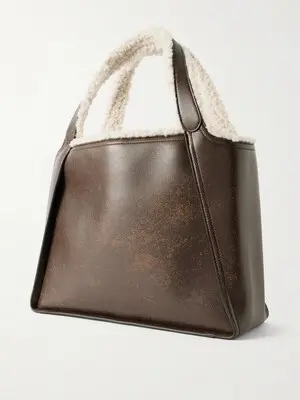 Stella McCartney Embroidered Fleece-trimmed Tote