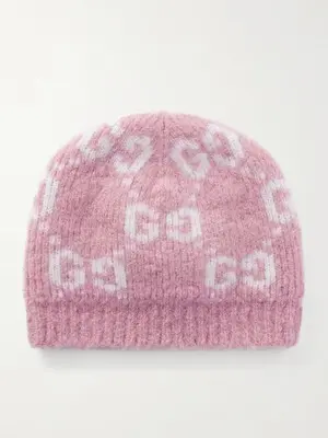 Gucci Jacquard-knit Alpaca-blend Beanie - Pink