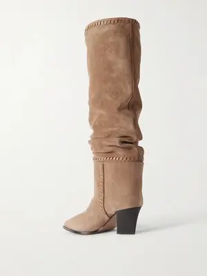 JIMMY CHOO Hart Stitch 60 Suede Knee Boots - Brown