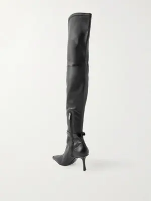 JIMMY CHOO Camie 85 Belted Leather Over-the-knee Boots - Black