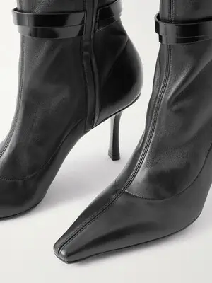 JIMMY CHOO Camie 85 Belted Leather Over-the-knee Boots - Black