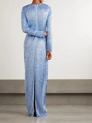 Erdem Embellished Draped Tulle Gown