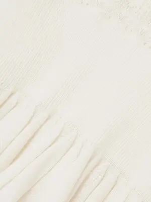 Chloé Pointelle-knit Wool-blend Peplum Sweater