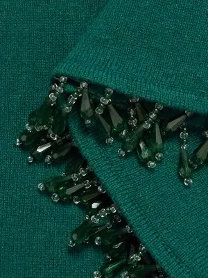 BODE Fringed Bead-embellished Wool And Cashmere-blend Tank - Green