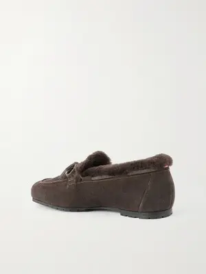AeydĒ Jasper Shearling-lined Suede Loafers - Brown