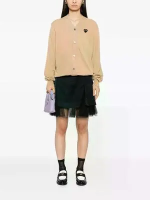 Play Comme Des Garcon Heart Appliqué Cardigan