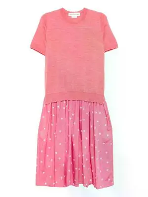 Comme Des Garçons Floral-print Dress - Pink