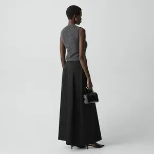 Theory A-line Maxi Skirt In Double Satin - Black