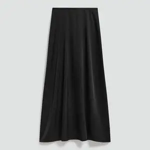 Theory A-line Maxi Skirt In Double Satin - Black