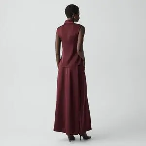 Theory A-line Maxi Skirt In Double Satin - Dark Wine