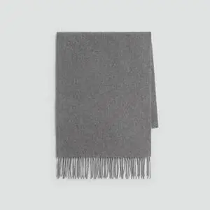 Theory Scarf In Plush Cashmere - Grey Melange
