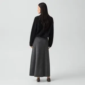 Theory Knit Pull-on Astor Wool Skirt - Charcoal
