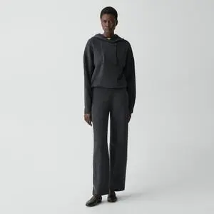 Theory Felted Wool-cashmere Pant - Charcoal