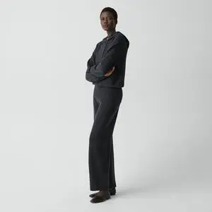 Theory Felted Wool-cashmere Pant - Charcoal
