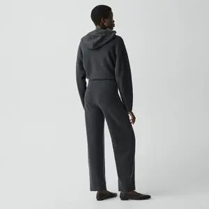 Theory Felted Wool-cashmere Pant - Charcoal