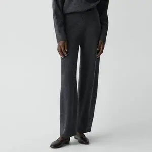 Theory Felted Wool-cashmere Pant - Charcoal