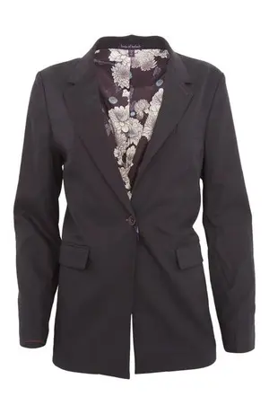 LORDS OF HARLECH Jane Stretch Tencel Tailored Blazer - Black