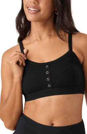 KINDRED BRAVELY Ribbed Pumping Bralette Black