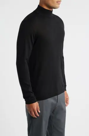 JACK VICTOR Mock Neck Wool And Silk Sweater