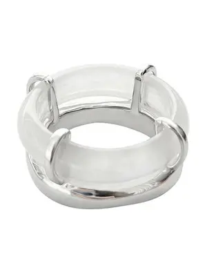 SEREE Cove Jade Stone Sculpted Ring - White